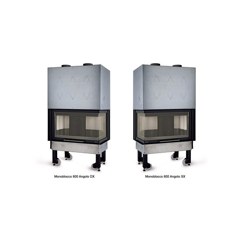 Insert à bois angle - LA NORDICA Monoblocco 800 Angolo SX 10 kW